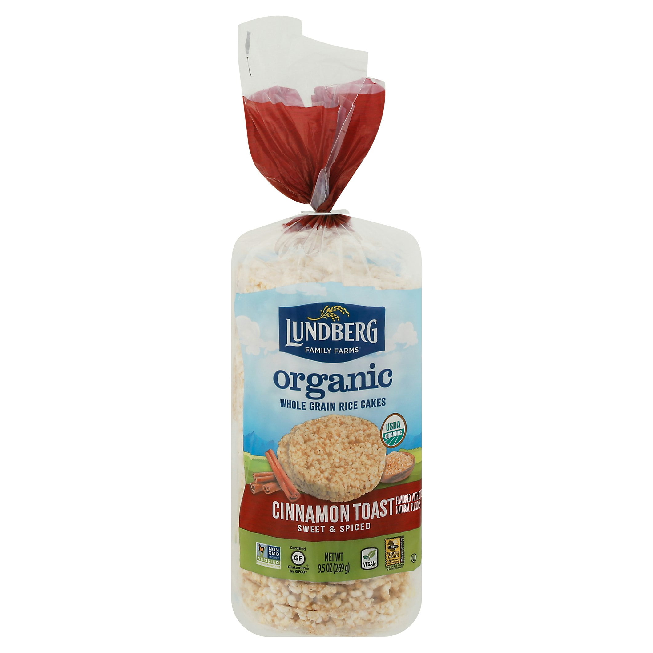 Lundberg Organic Cinnamon Toast Rice Cakes 9.5 oz (Pack Of 6) - Walmart.com