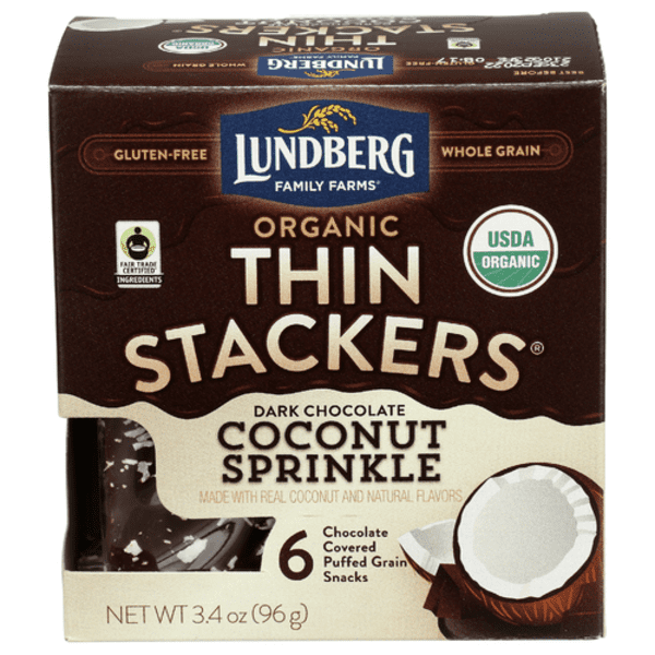 Lundberg Organic Coconut Sprinkle Thin Stackers 3.4 oz - Pack of 5 ...