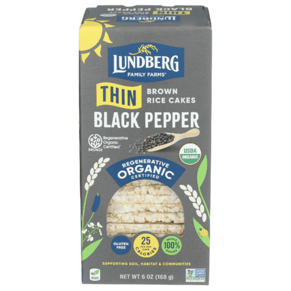 Lundberg Organic Cracked Black Pepper Thin Stackers 24 ct - Pack of 5 ...
