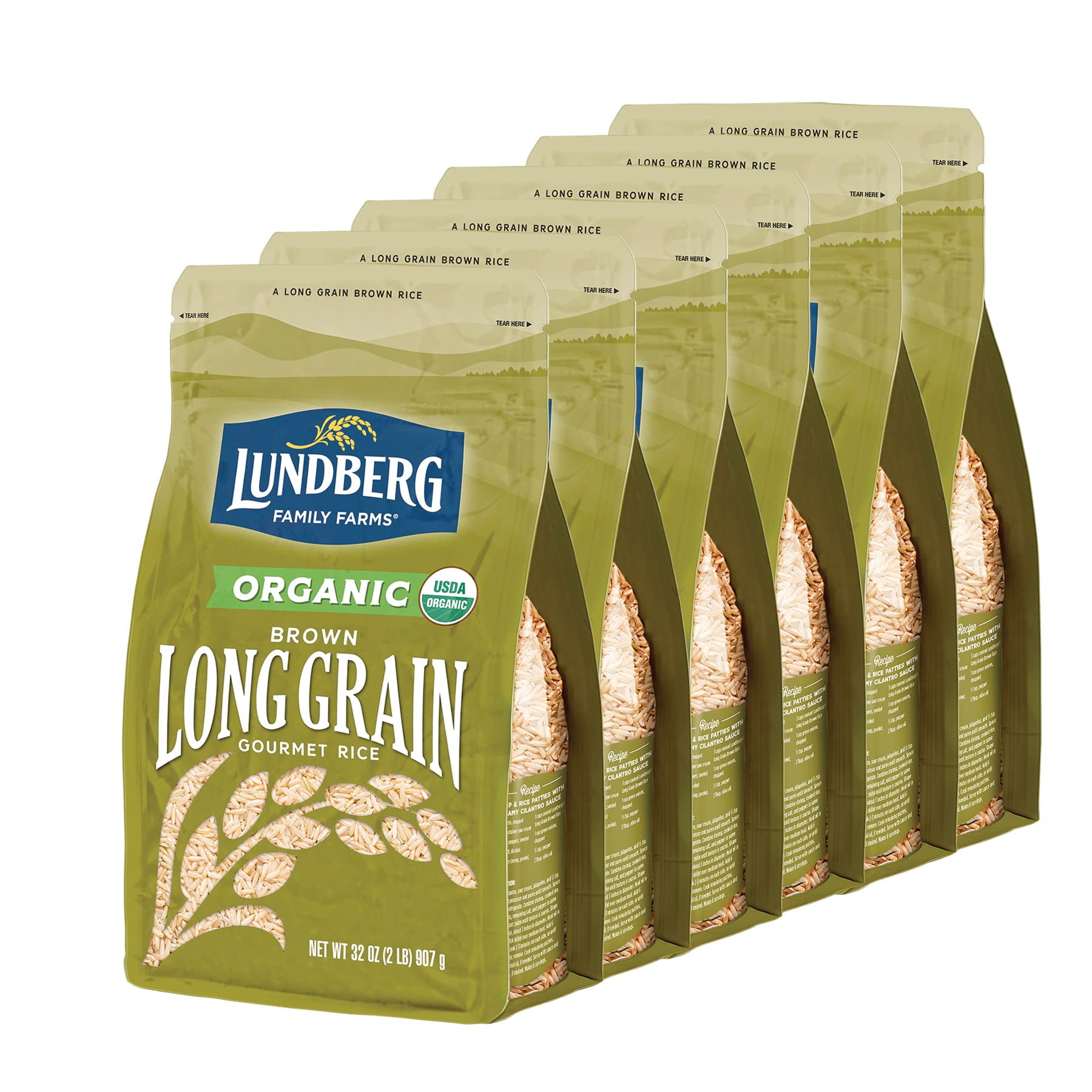 Lundberg Family Farms Organic Long Grain Brown Rice, 32-Ounce, Pack of ...