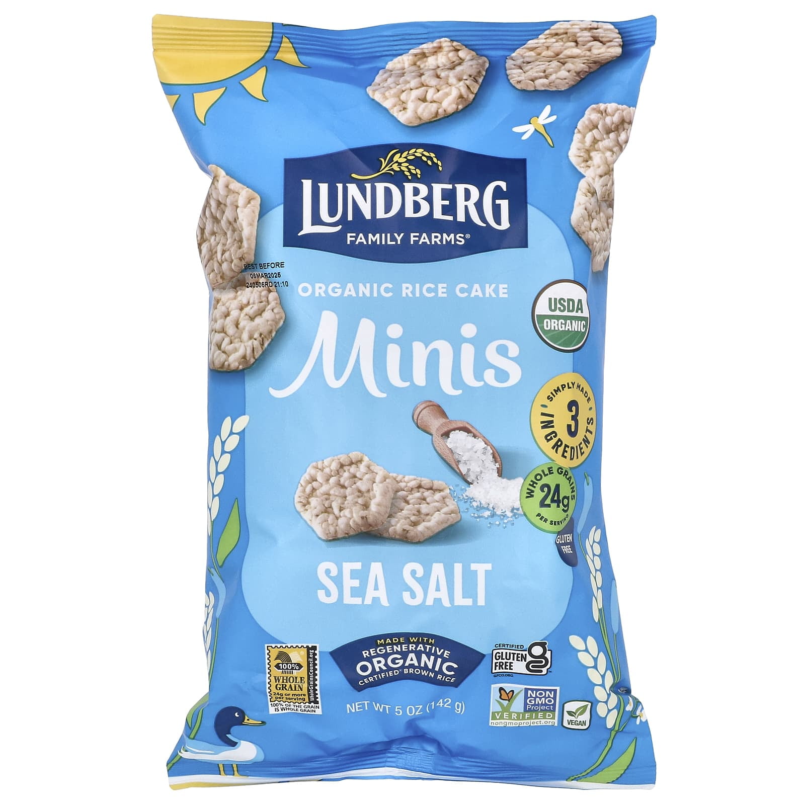 Lundberg Organic Sea Salt Mini Rice Cakes 5 oz Pack of 2 - Walmart.com