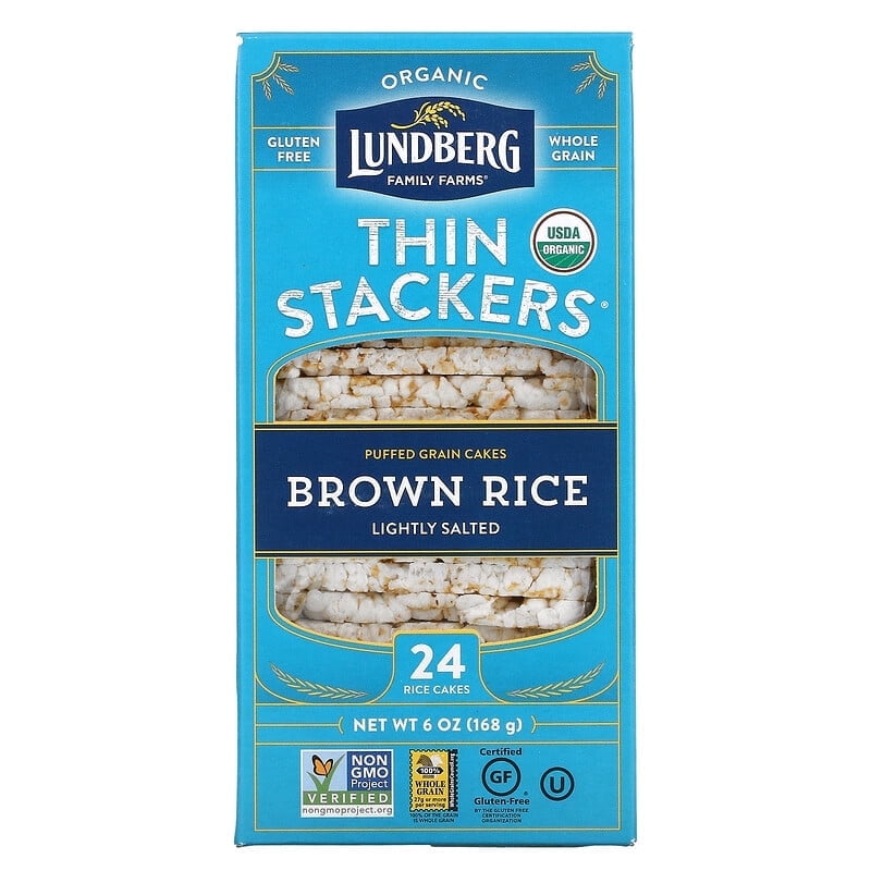 Lundberg Organic Thin Stackers™ Brown Rice Cakes Lightly Salted 6 oz ...