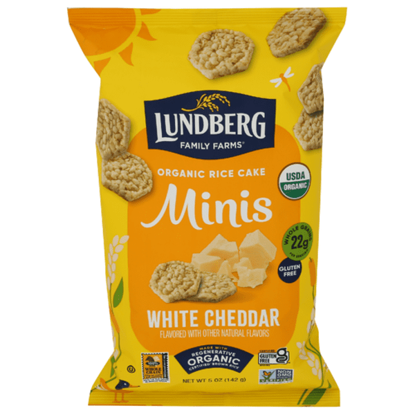 Lundberg Organic White Cheddar Mini Rice Cakes 5 oz - Walmart.com