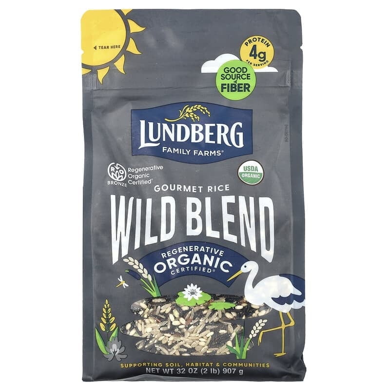Lundberg, Organic Wild Blend Rice, 2 lb Pack of 2 - Walmart.com