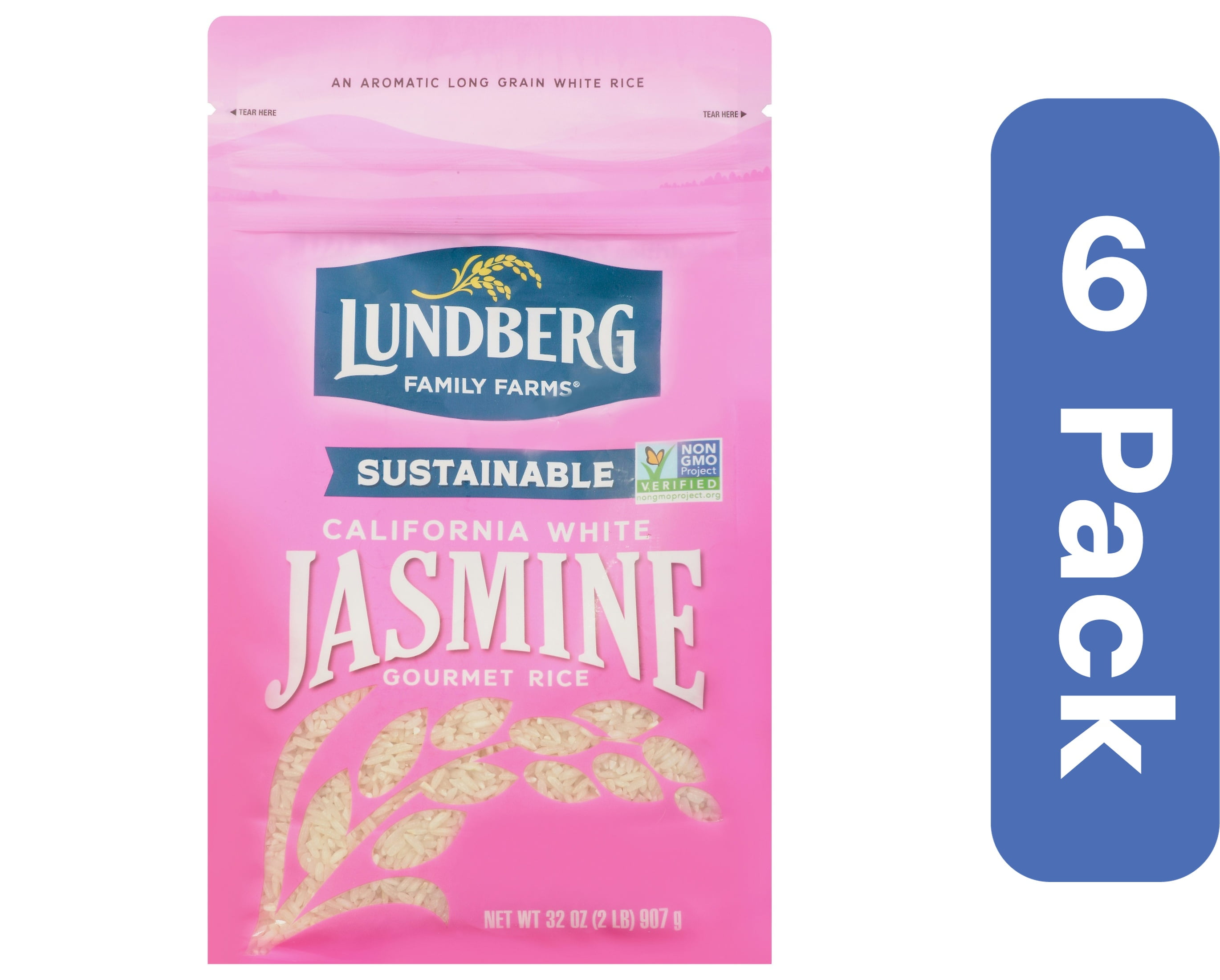 Lundberg White Jasmine Rice Gluten Free 32 oz (Pack of 6) - Walmart.com