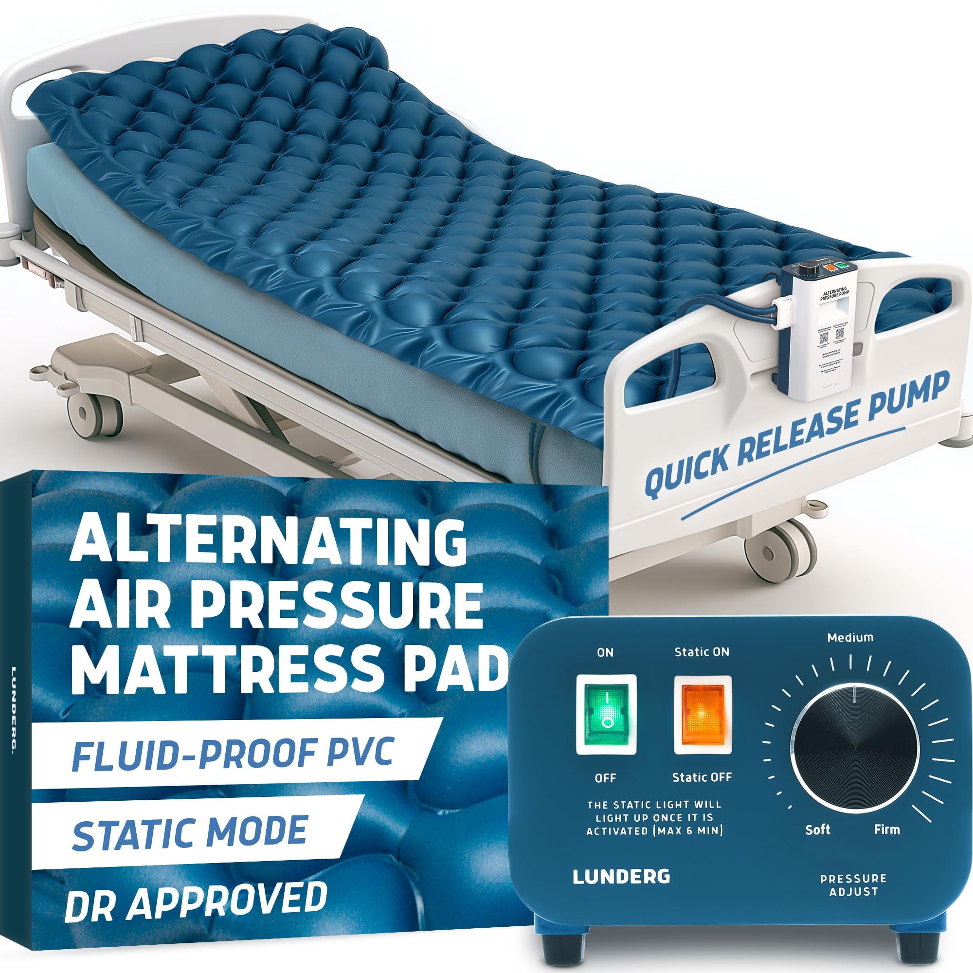 Lunderg Alternating Air Pressure Mattress Pad with Static Mode ...