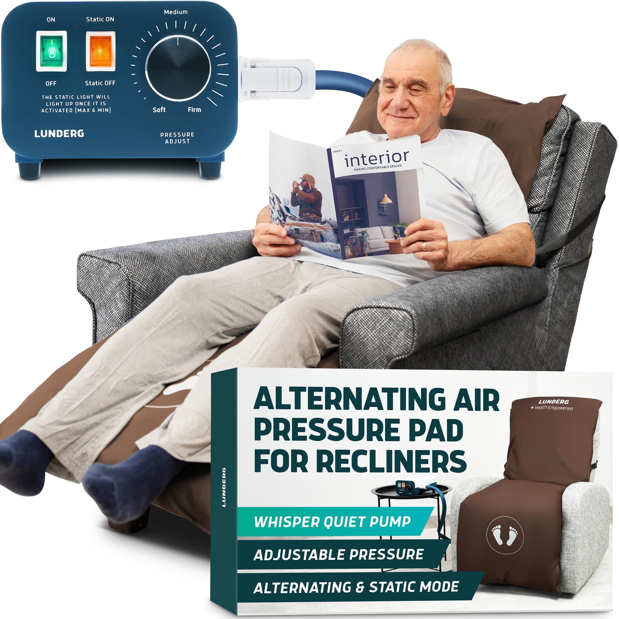 Lunderg Alternating Air Pressure Pad for Recliner Chair - Pressure ...