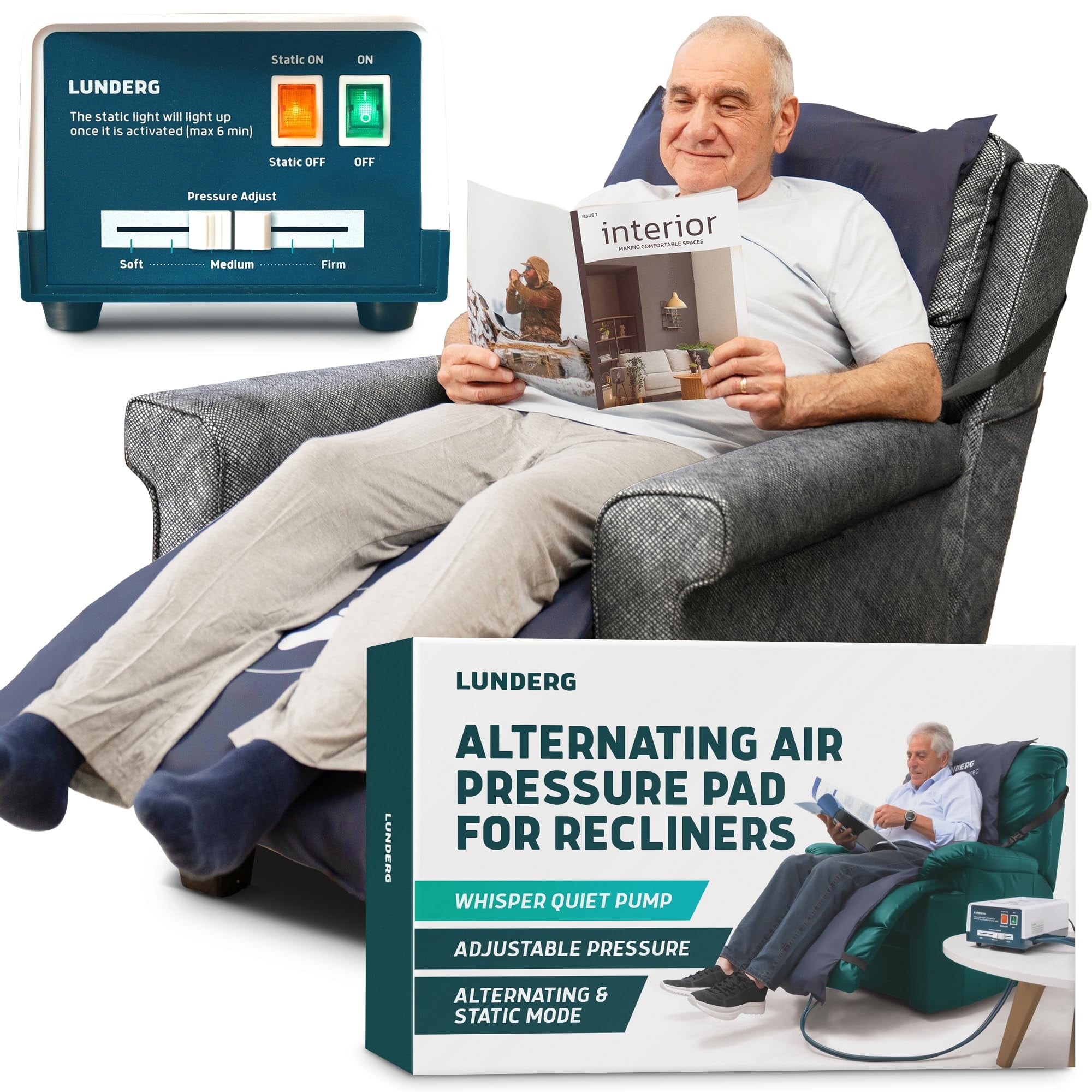 Open Box Lunderg Alternating Air Pressure Pad for Recliner Chair ...