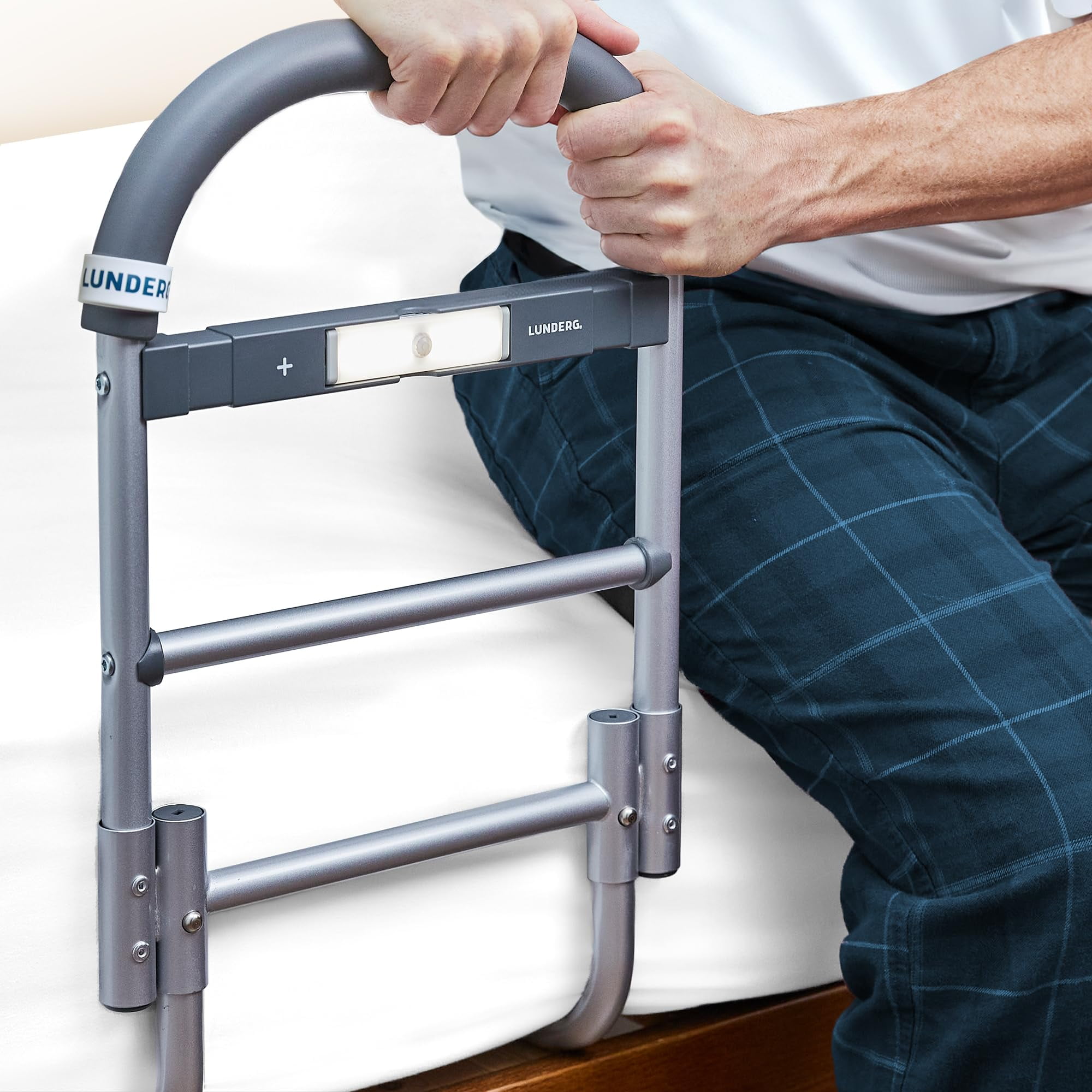 Lunderg Bed Rails for Elderly Adults Safety - With Motion Light & Non ...