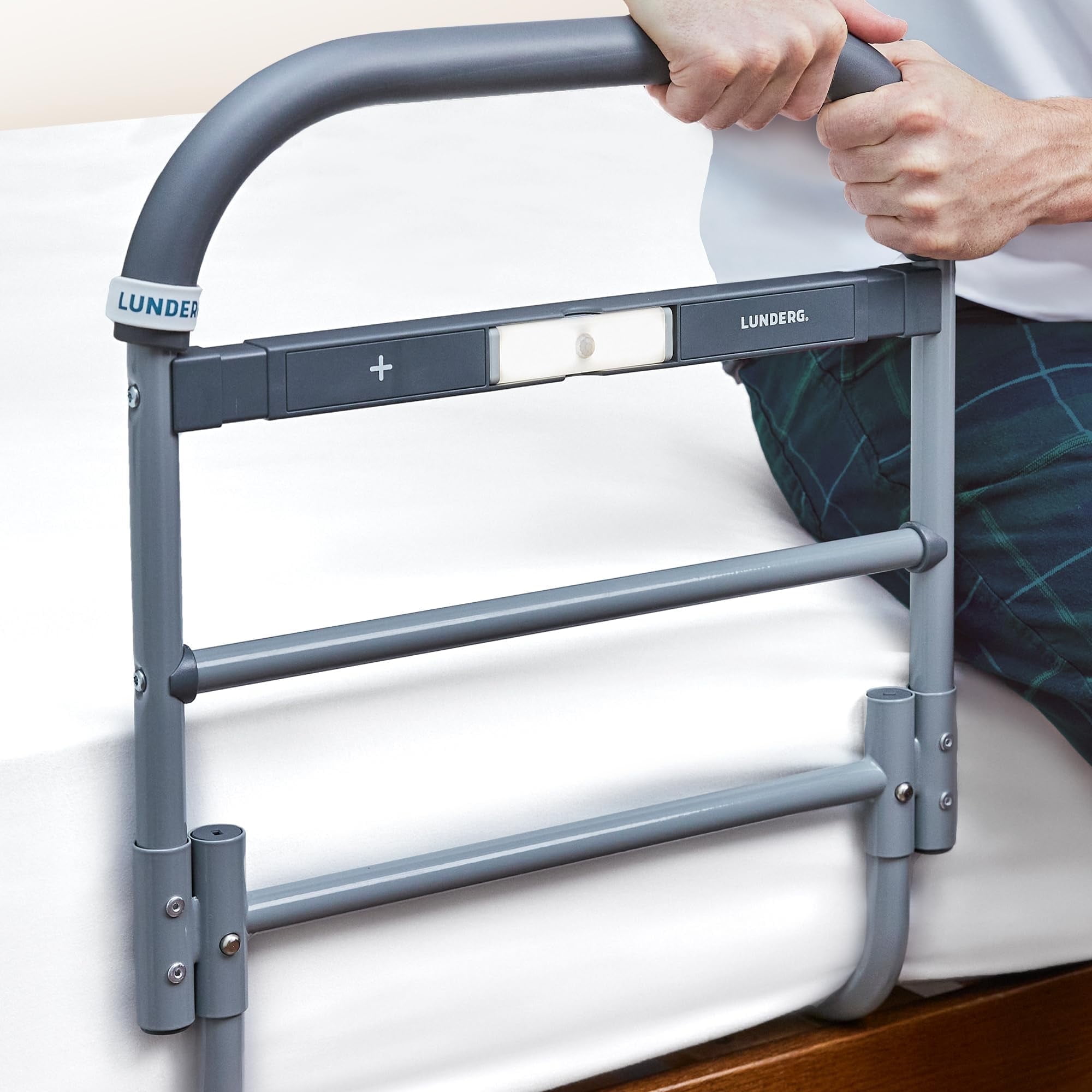 Lunderg Bed Rails for Elderly Adults Safety - with Motion Light & Non ...