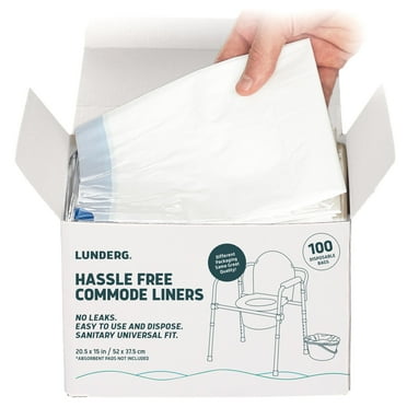 Equate Commode Liner Bags with Absorbent Pad, 24 Count HSA/FSA Eligible ...