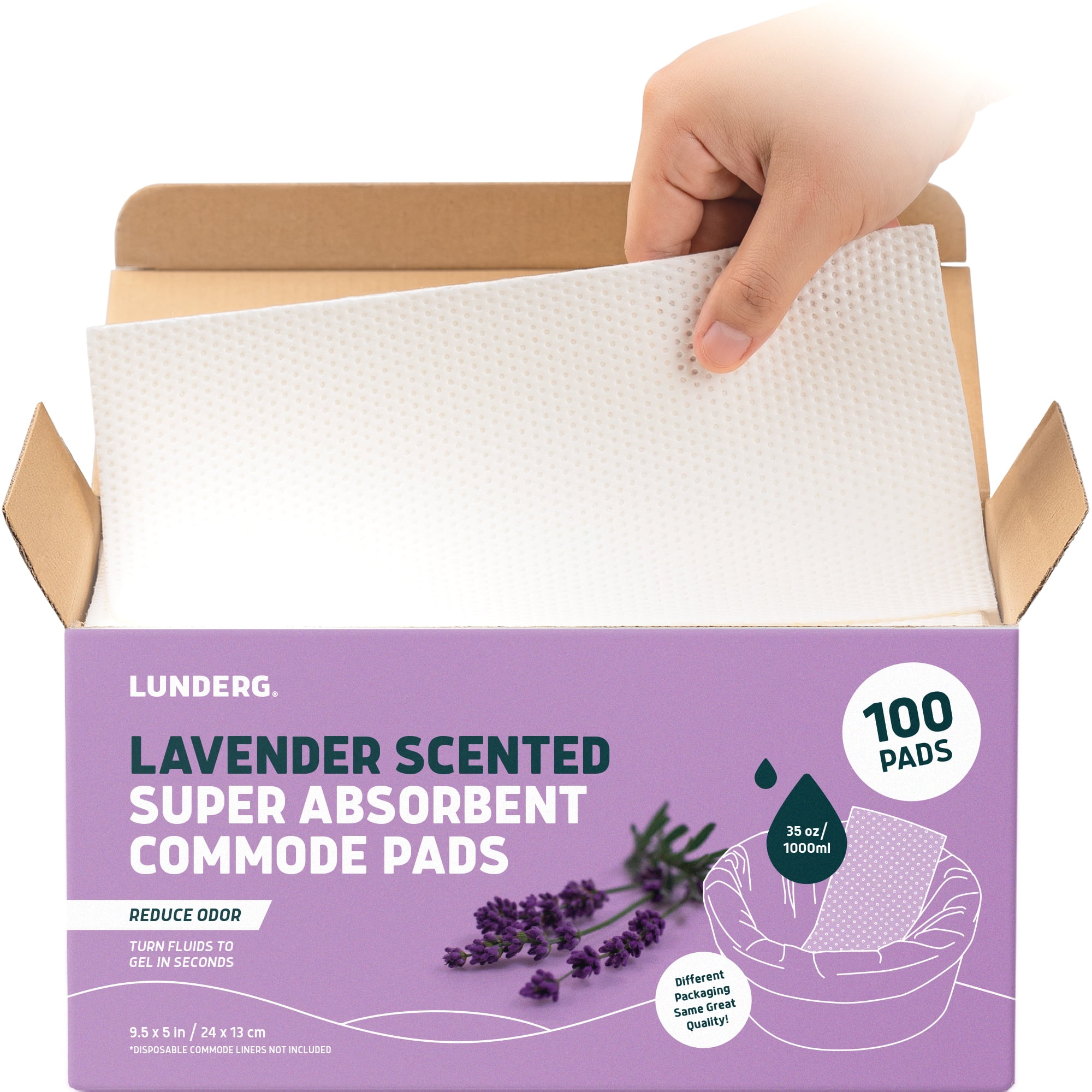 Lunderg Lavender Scented Super Absorbent Commode Pads - Medical Grade ...