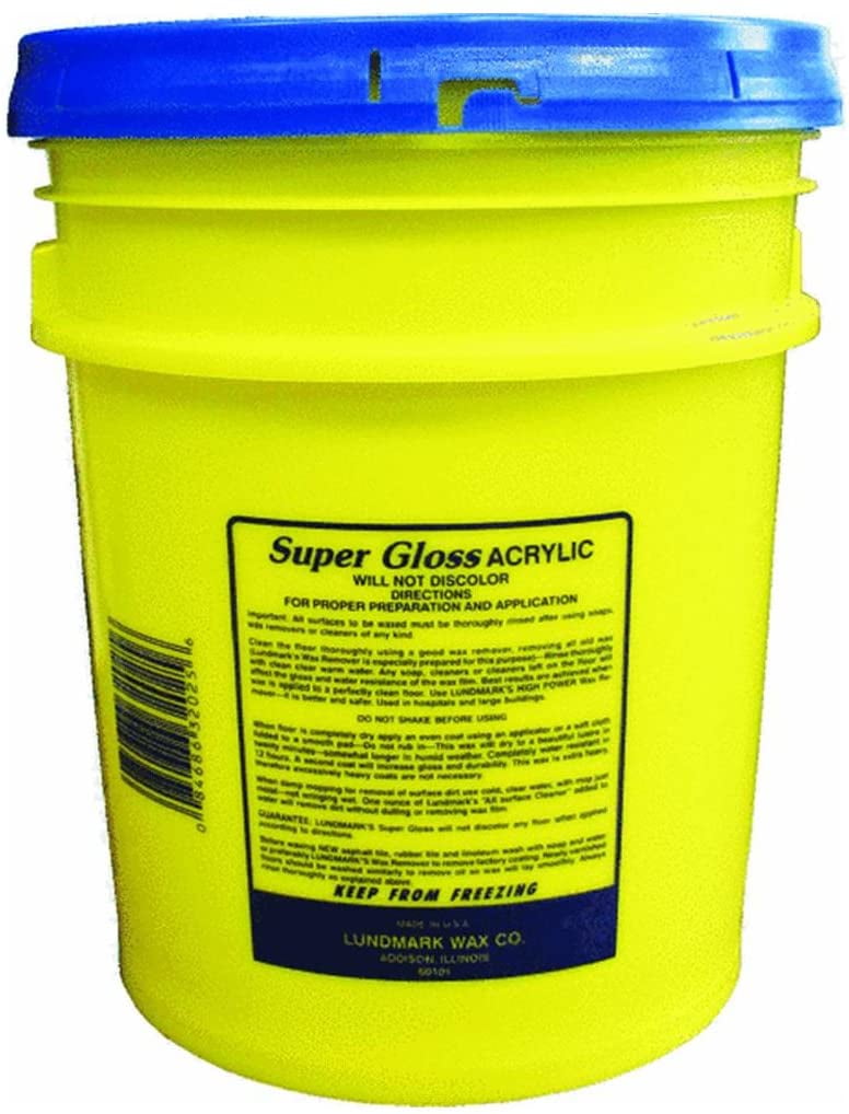 Lundmark Super Gloss Acrylic, Extra Heavy-Duty Hard Finish Floor Wax, 5 ...