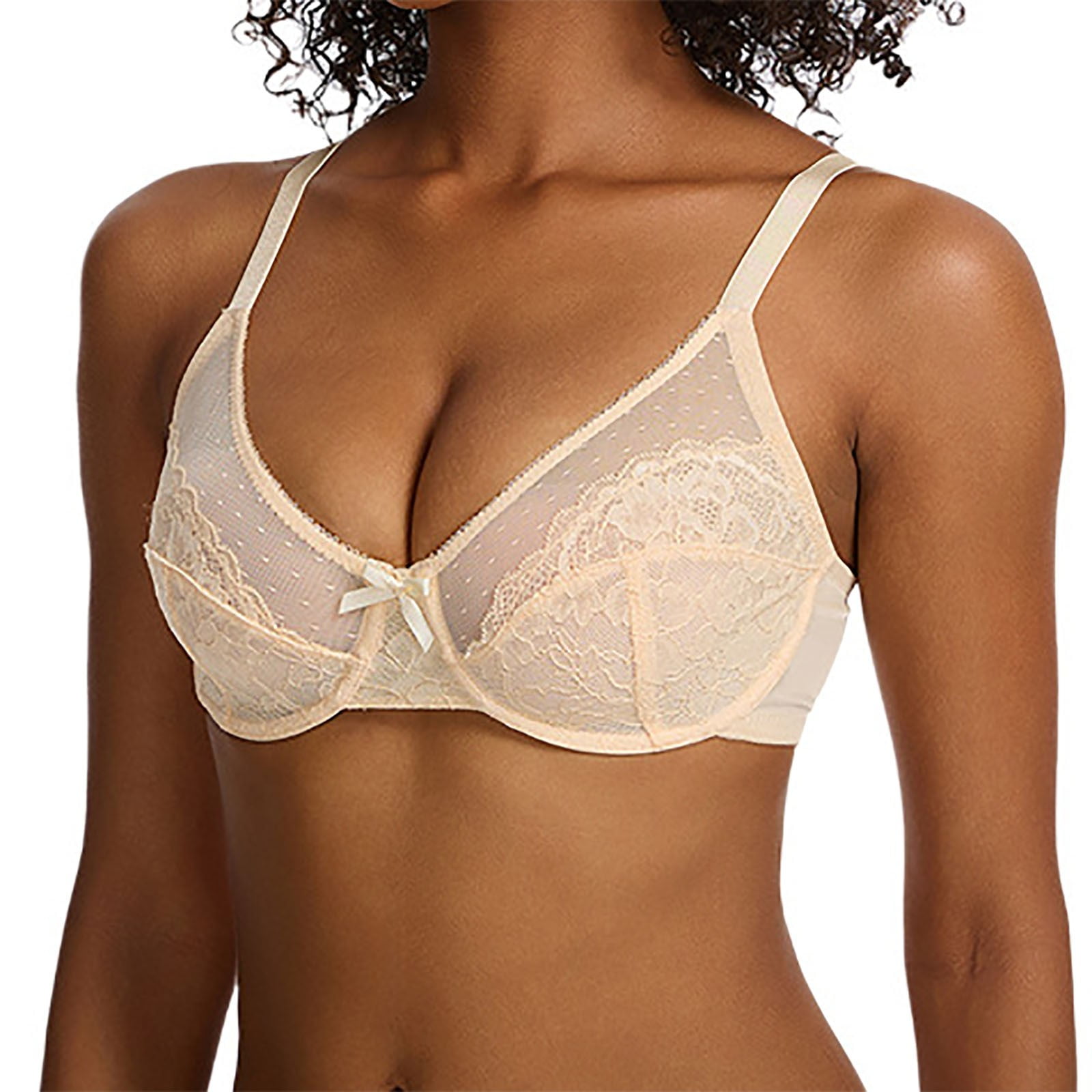 Lunera Lace Bra For Women Lunera Bra No Underwire Thin Mesh Gathered Bras Full Coverage Push Up ...