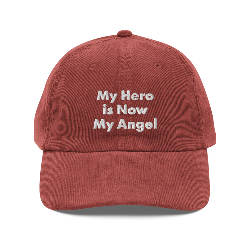 Lung Cancer Awareness Embroidered Vintage Corduroy Cap, My Hero Is Now ...