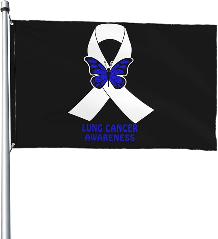 Lung Cancer Awareness Flags 4x6 Ft Banner Patio Lawn & Garden Outdoor ...