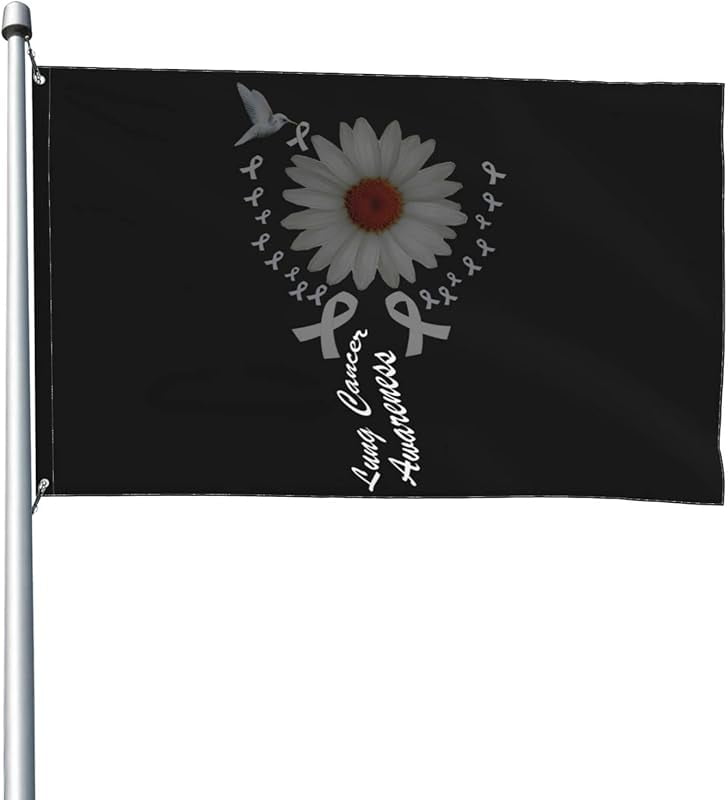 Lung Cancer Awareness Flags 4x6 Ft Banner Patio Lawn & Garden Outdoor ...