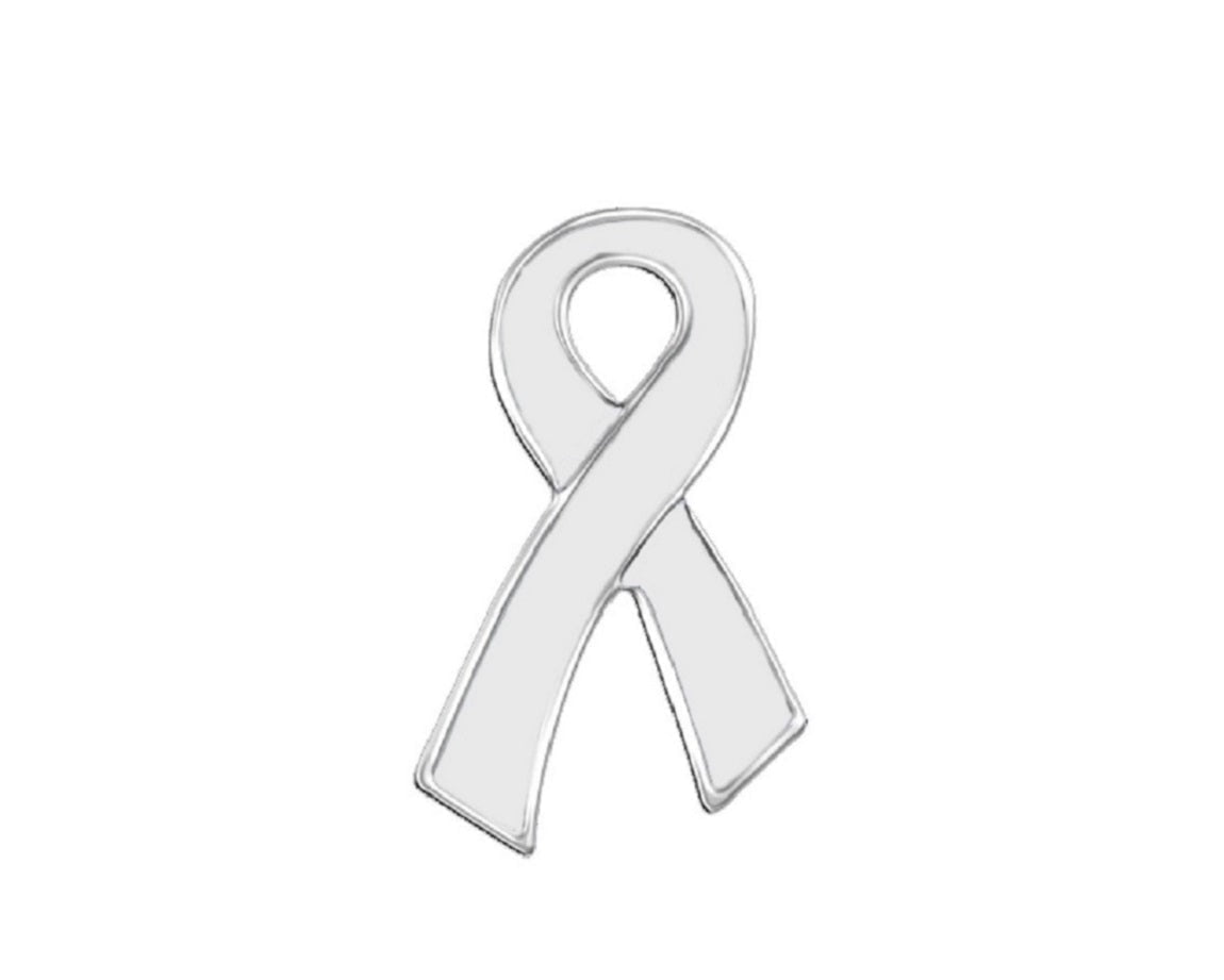 Lung Cancer Awareness Large Flat Ribbon Button Pins 2 Pack for ...