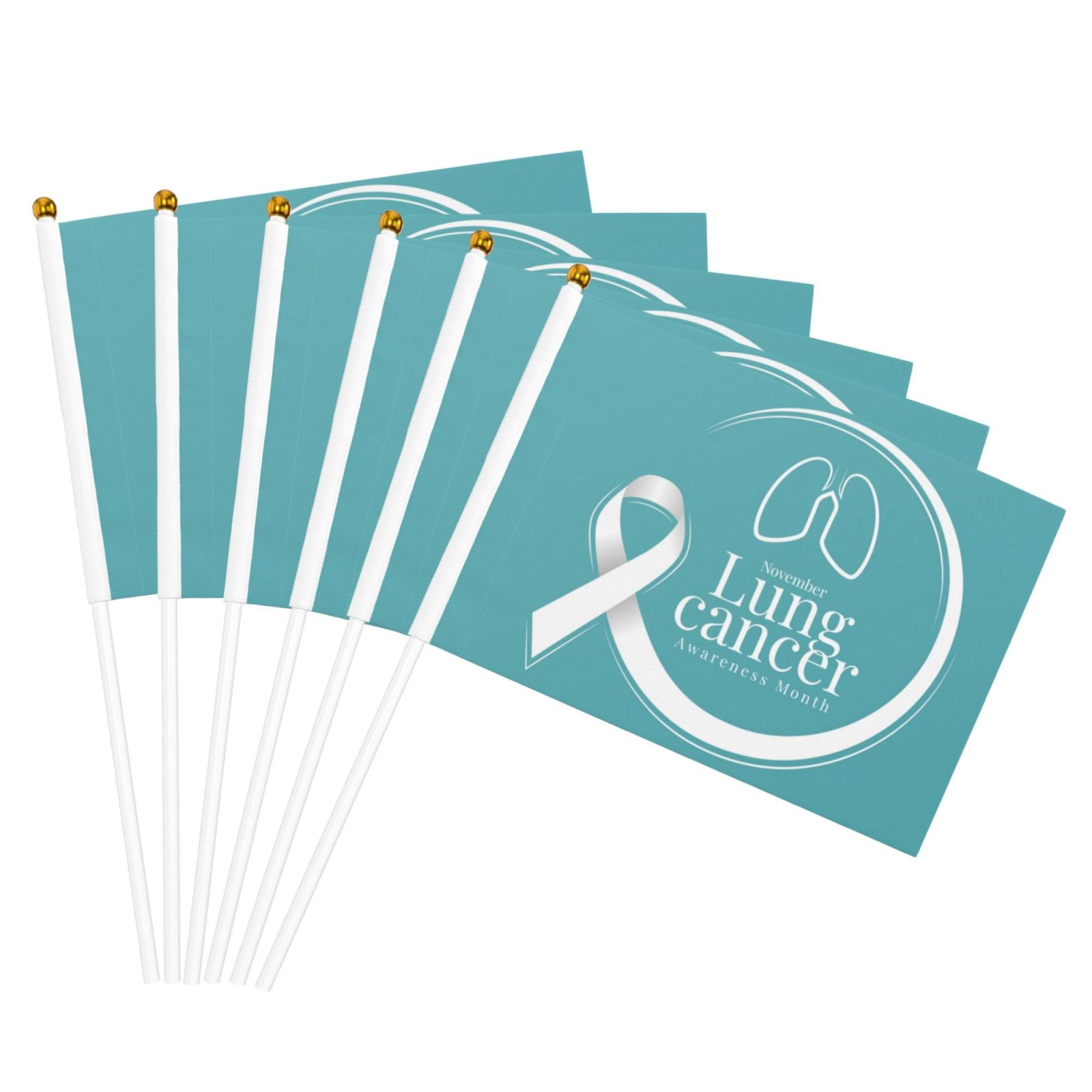 Lung Cancer Awareness Month Flag Small Flags Stick 5.5'' x 8.2'' Hand ...