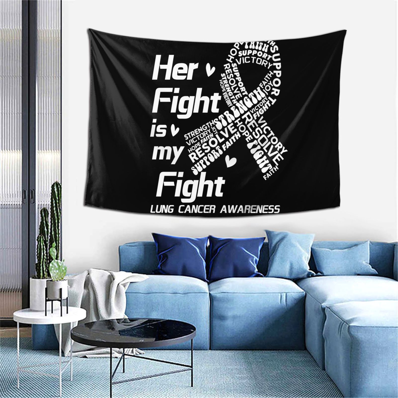 Lung Cancer Awareness Month Tapestry for Bedroom Aesthetic Wall Hanging ...