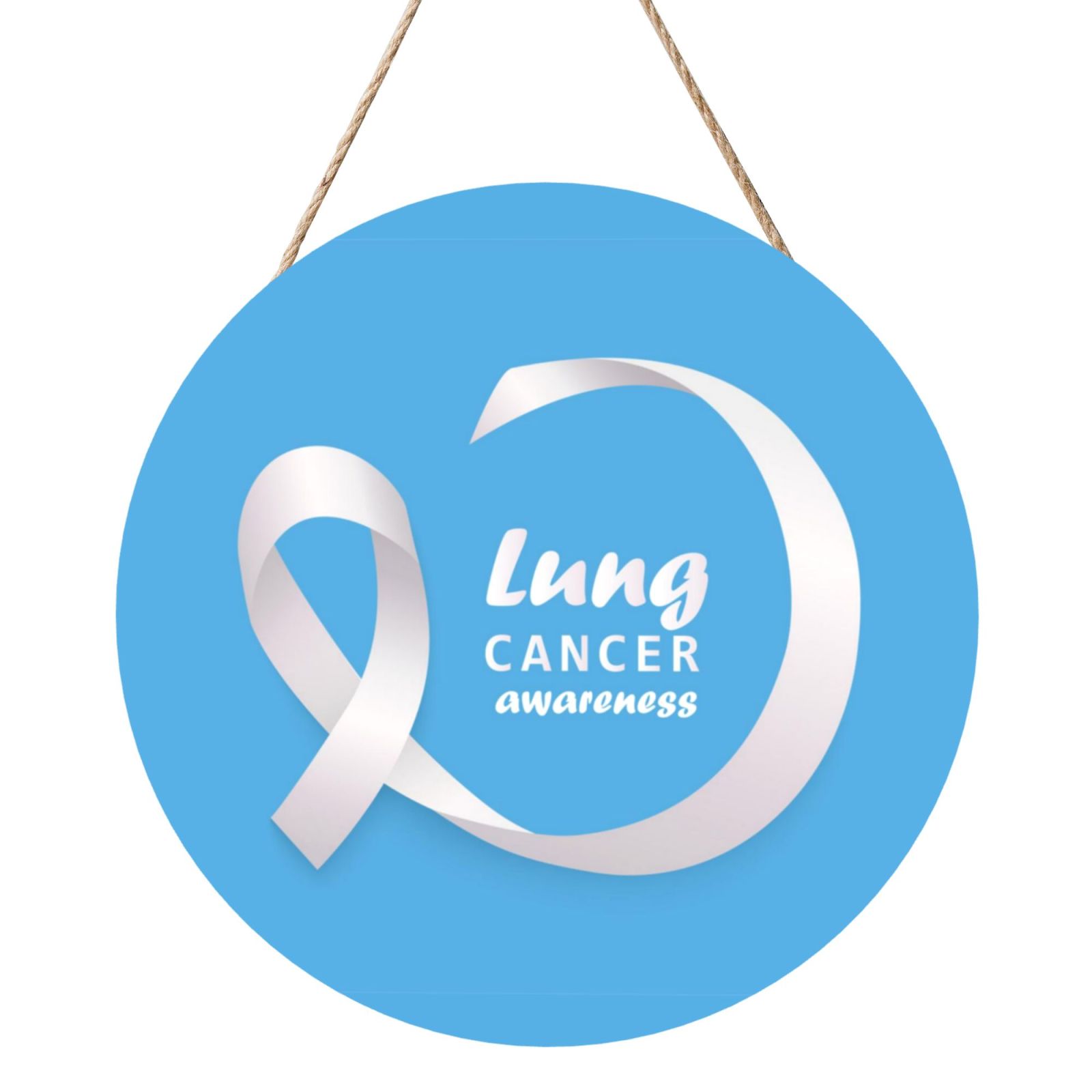 Lung Cancer Awareness Month White Ribbon Wooden Hanging Sign Ornament ...