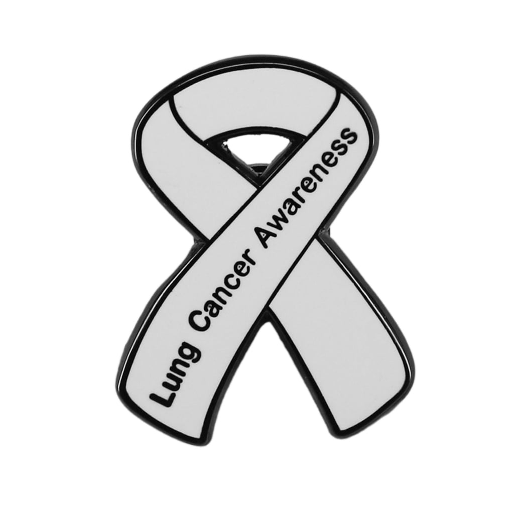 Lung Cancers Awareness Enamel Pin Health Lapel Badge White Ribbon ...