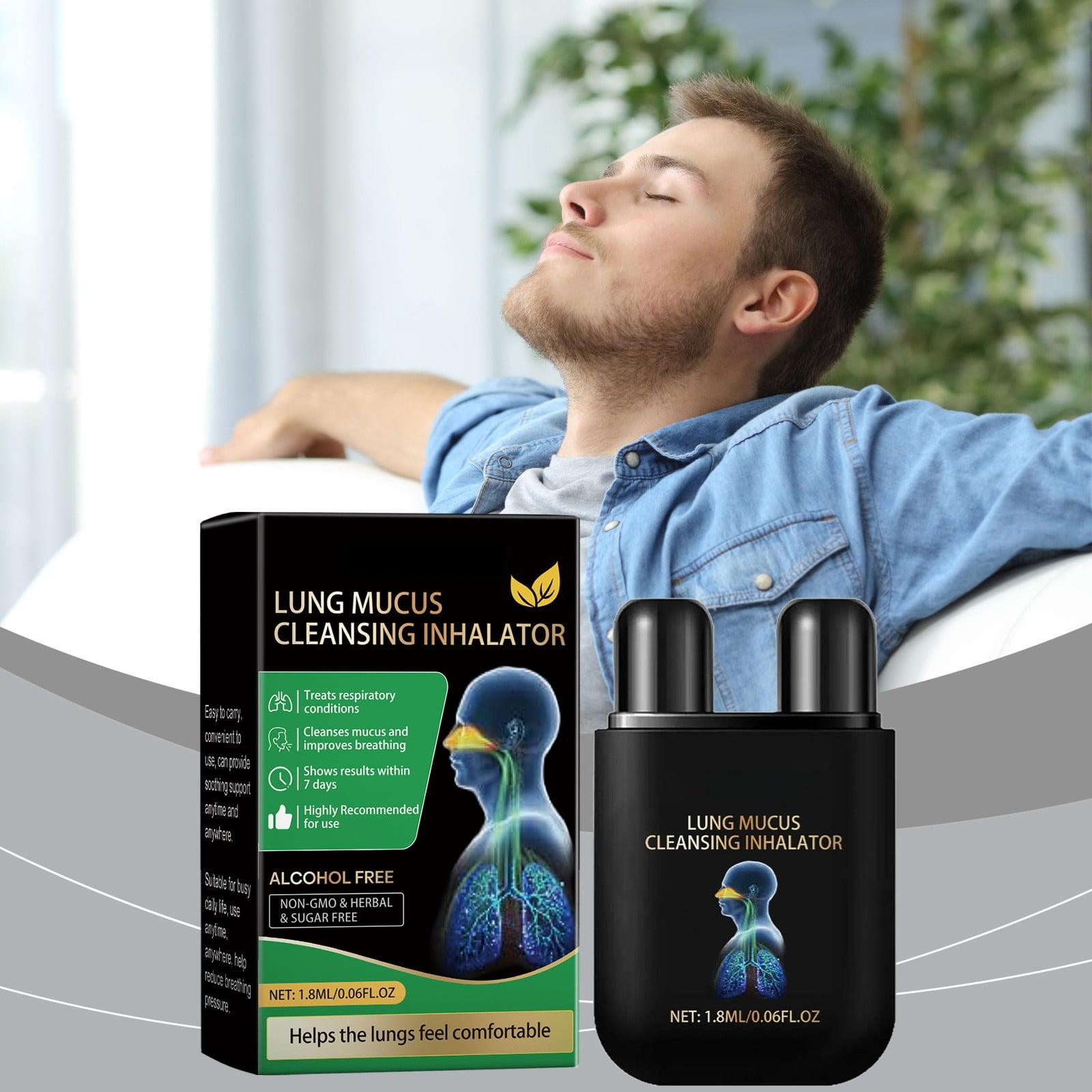 Lung Mucus Cleaner Inhaler Cleans Lungs Clear Mucus Soothes Nasal ...