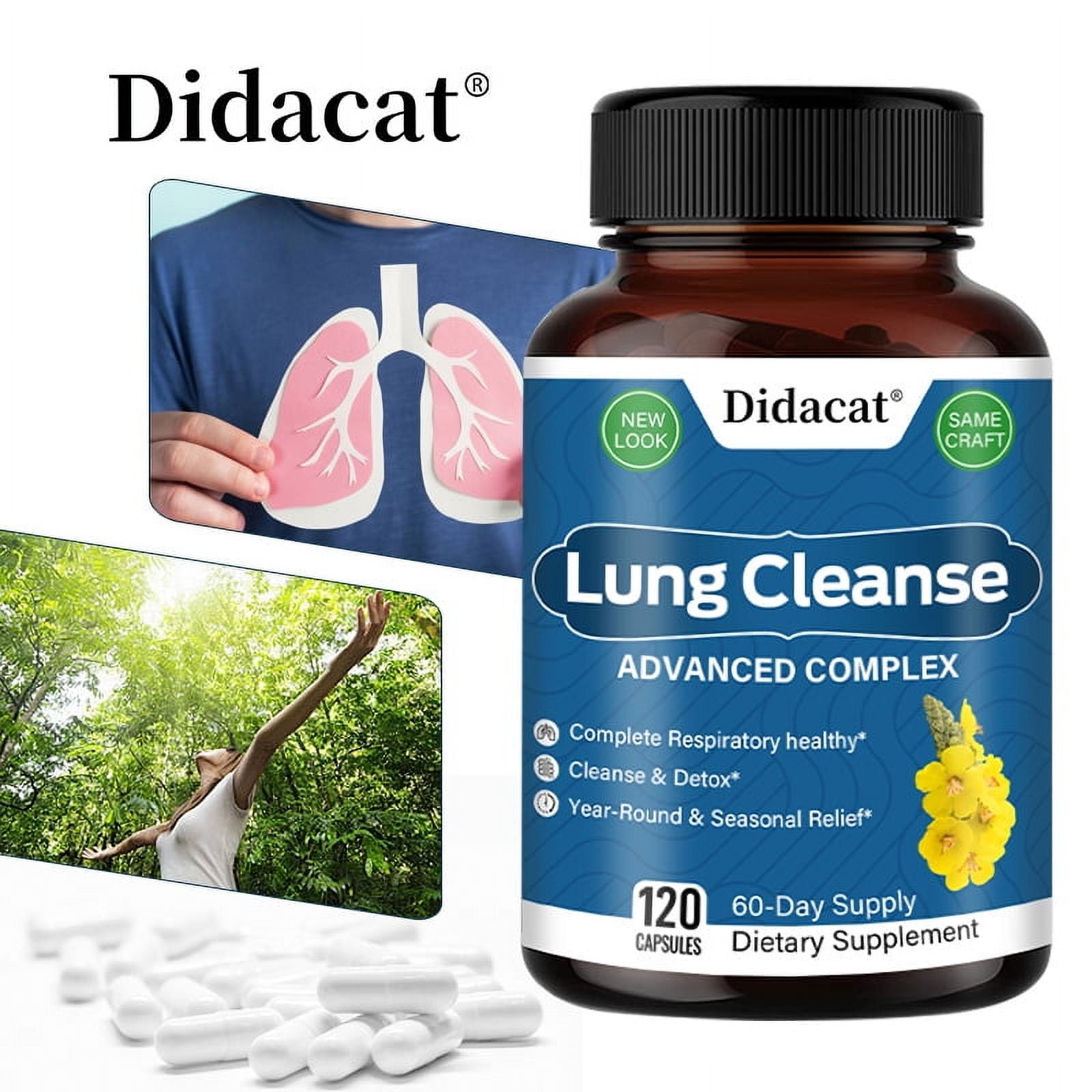 Lung Support Supplement - With Mullein Leaf, NAC for Lung Cleanse and ...