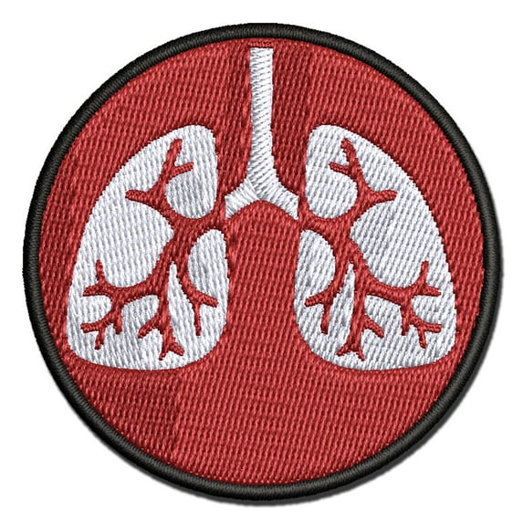Lungs Anatomy Organ Body Part Applique Multi-Color Embroidered Hook & Loop Patch - 2.5 Inch ...