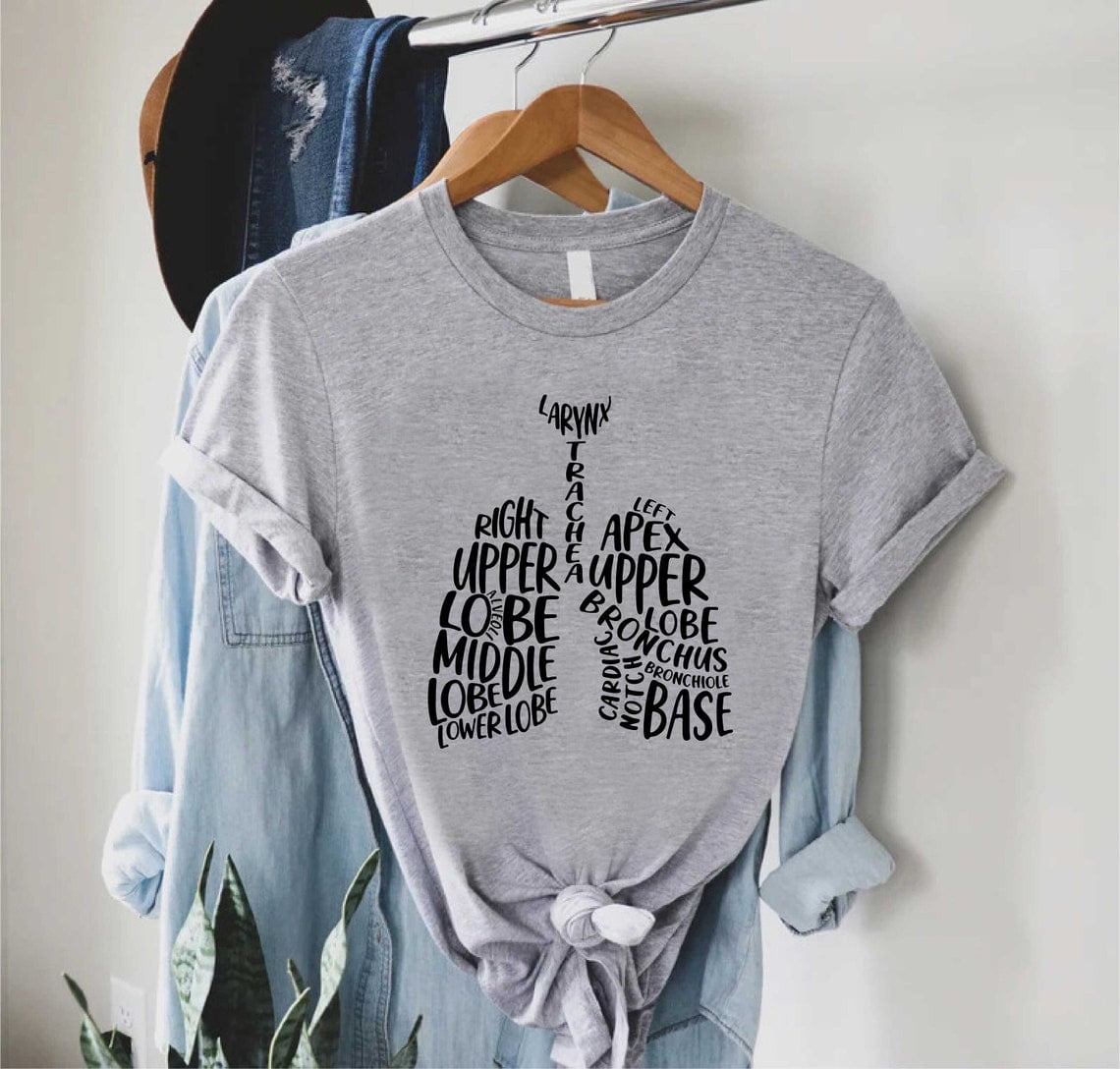 Lungs Anatomy Shirt, Respiratory Nurse Shirt, Respiratory Therapist Tee ...