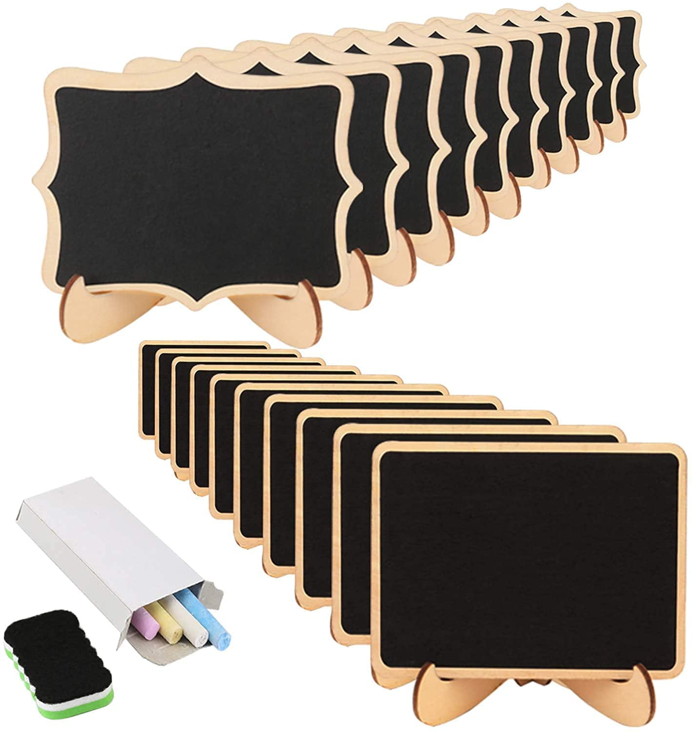 Luniquz 20pcs Mini Blackboards With Stands Small Chalk Boards Mini ...