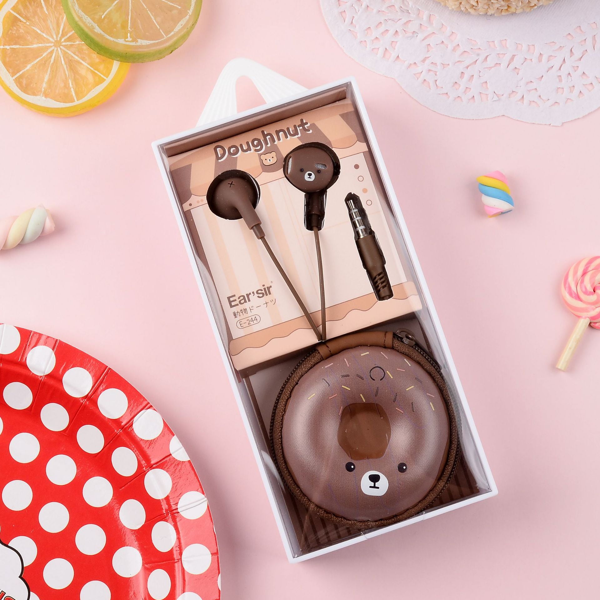 Luniquz 3.5mm In-ear Earphones Kids Wired Headphones With Mic Donut ...