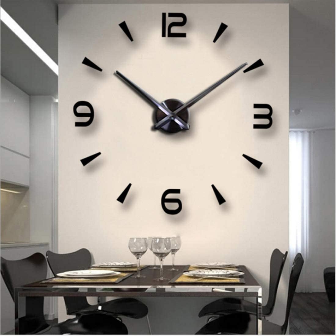 EMOKING Extra Large 3D DIY Wall Clock with Acrylic Mirror Surface for ...