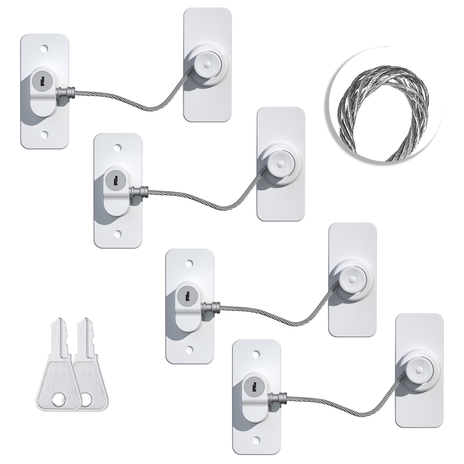 Luniquz 4Pcs Strong Adhesive Refrigerator Door Lock with Keys, Child ...