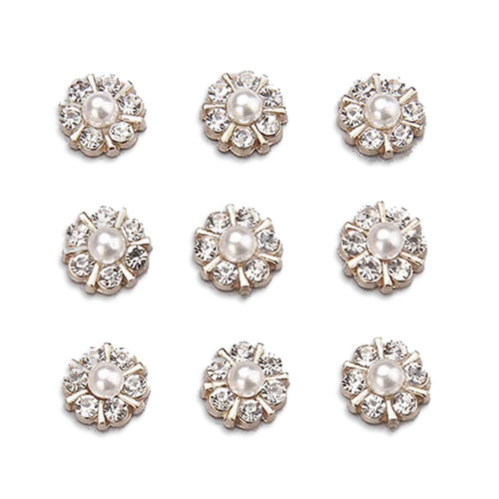 50 pcs Rhinestone Pearl Buttons Accessory Decoration Set for DIY ...