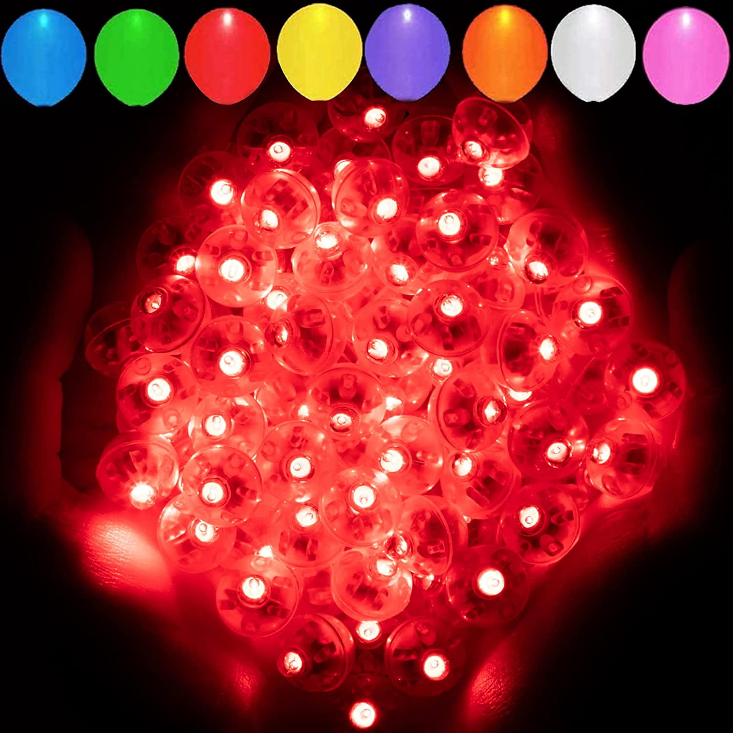 Luniquz 50pcs Red Balloon Lights,Long Standby Time Waterproof Mini ...