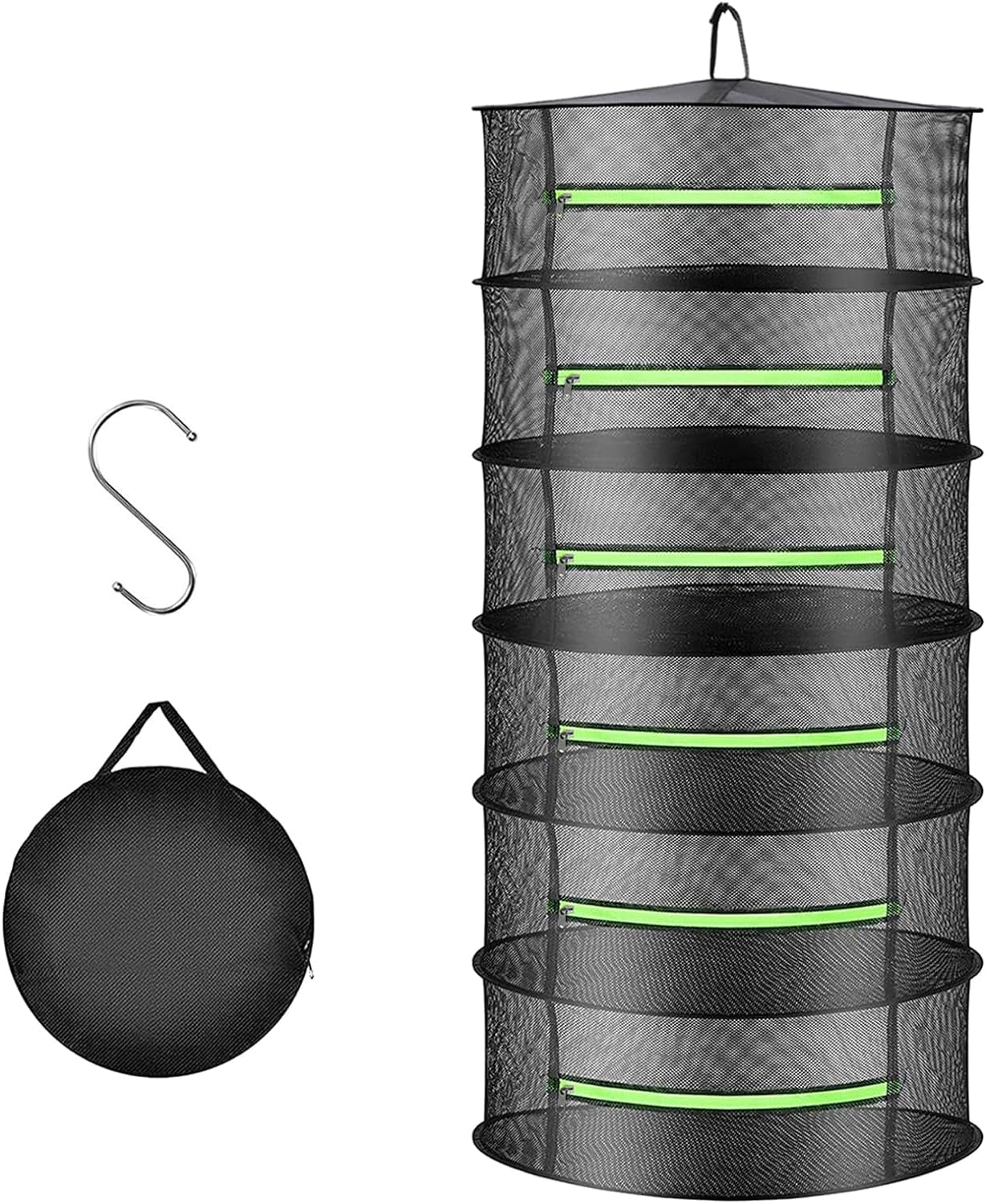 Luniquz 8/6/4/2-Layer Herb Drying Rack, 2ft Plant Hanging Mesh Dry Net ...