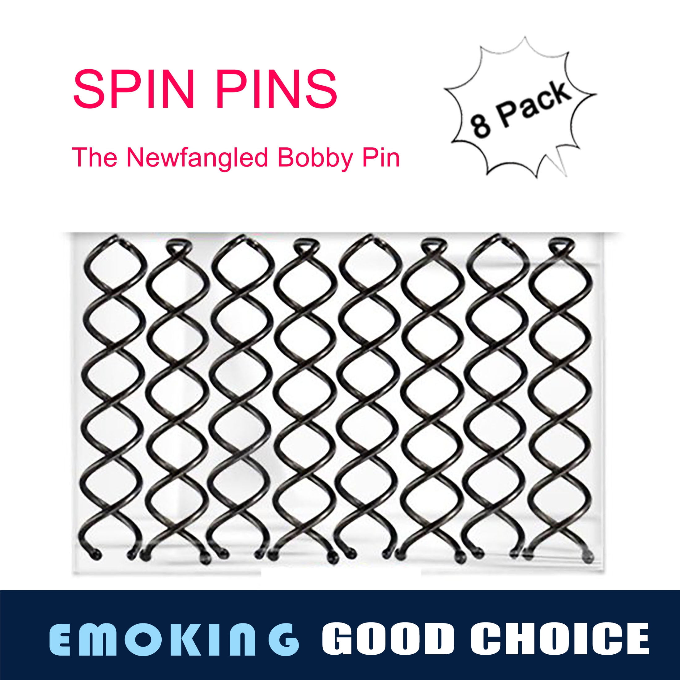 Luniquz 8 Pack Spiral Hair Clips Hairdressing Spiral Clips Rotary ...