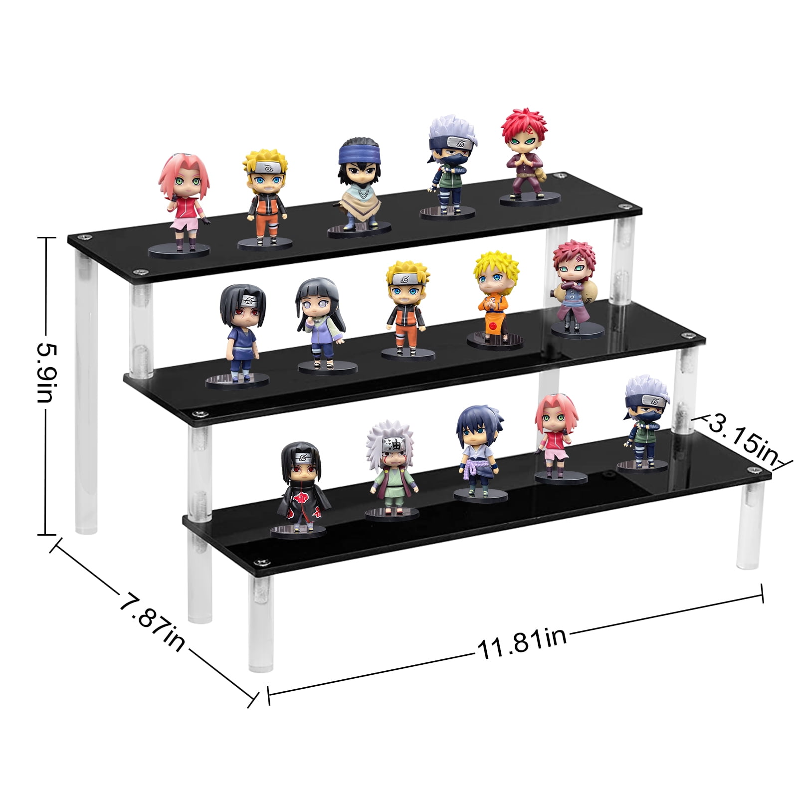 Luniquz Acrylic Riser,Acrylic Shelf Riser 3 Tier Perfume Display Stand ...