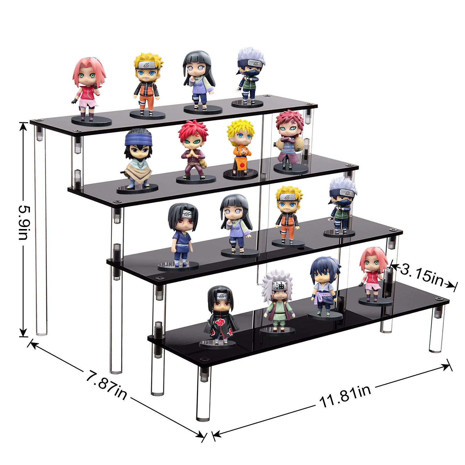 Luniquz Acrylic Riser,Acrylic Shelf Riser 4 Tier Perfume Display Stand ...