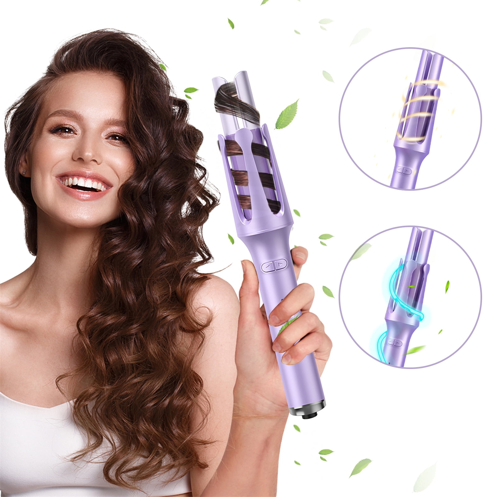 Luniquz Automatic Rotating Hair Curler, Fast Heating Auto Ceramic ...