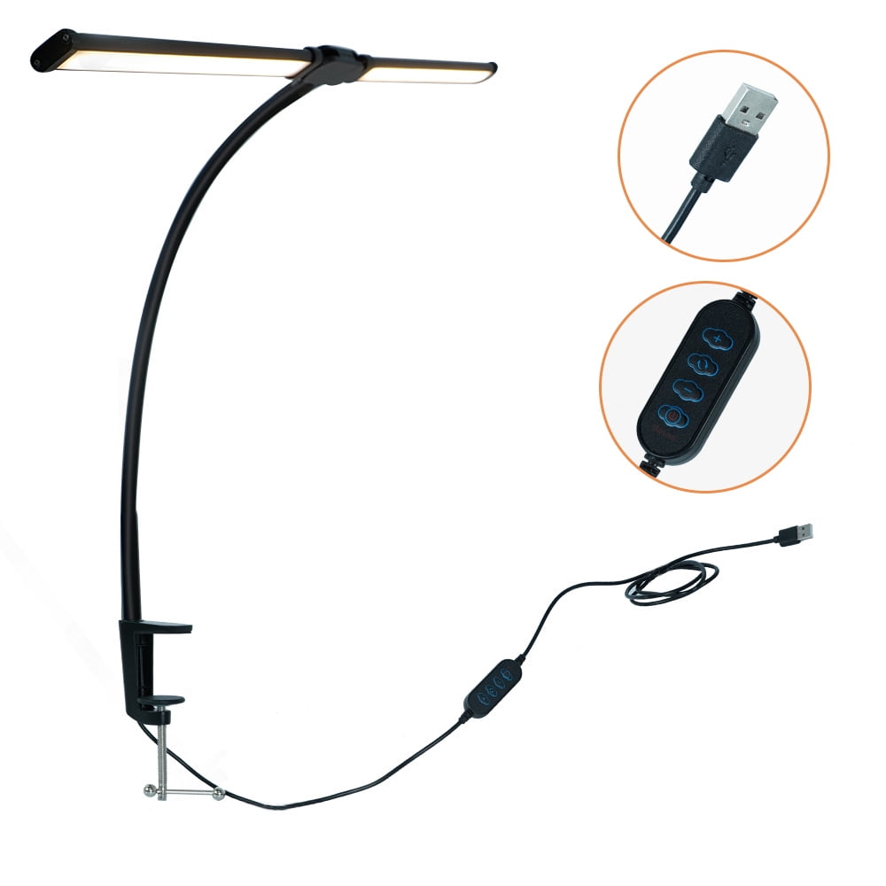 Luniquz Double Head LED Desk Lamp for Office Home - Eye-Caring ...