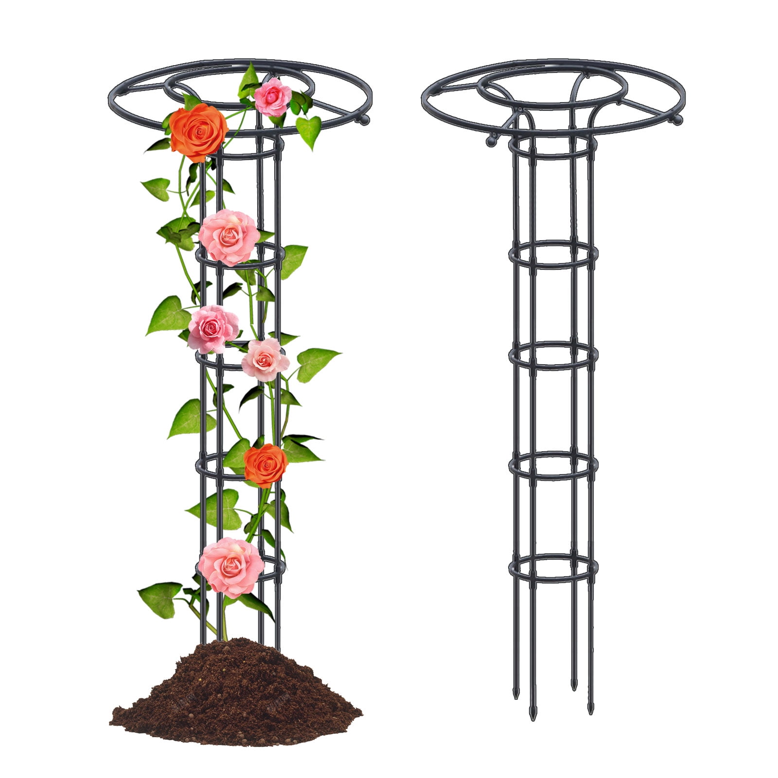 Luniquz Garden Plant Support Cages,Metal Garden Obelisk Outdoor Rose ...
