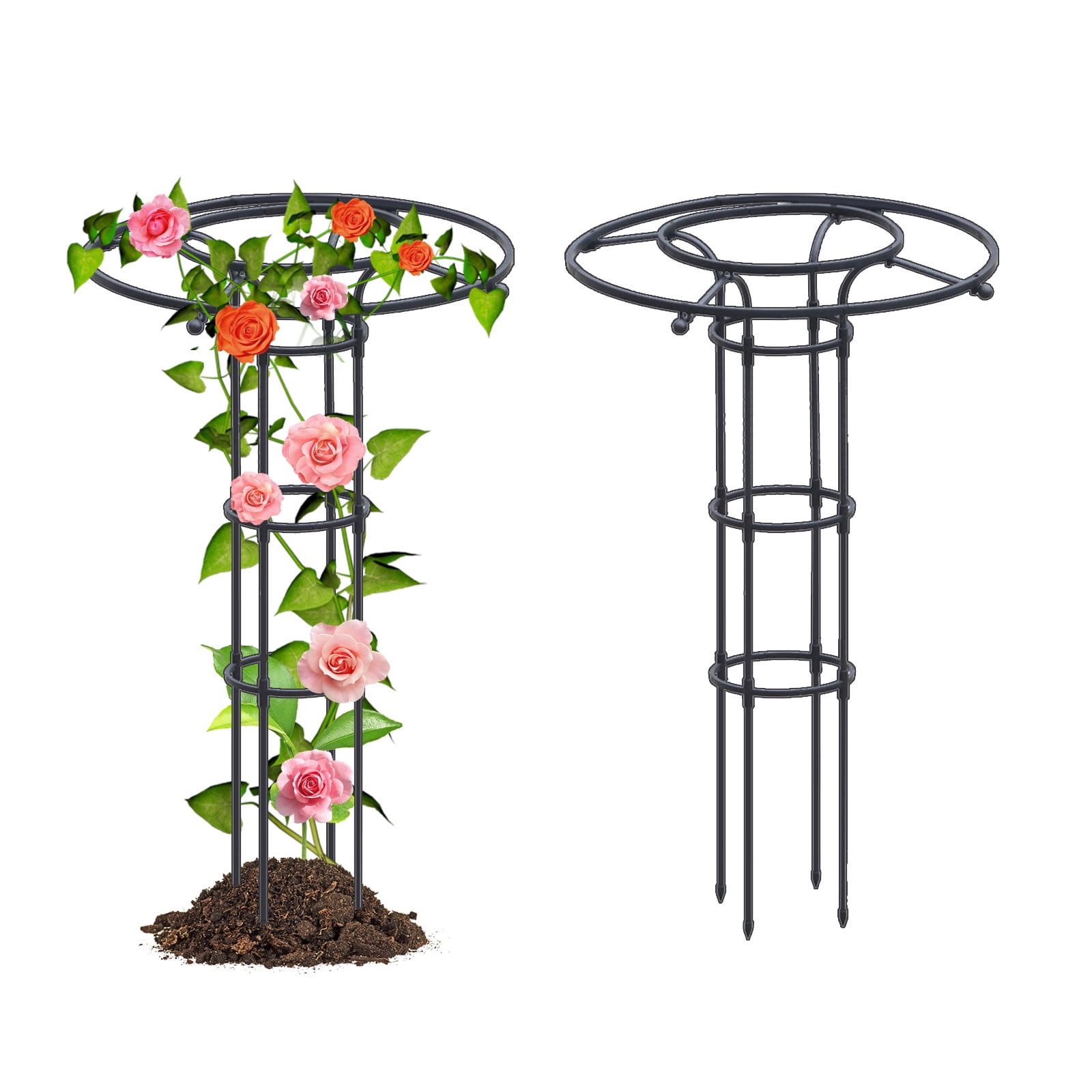Luniquz Garden Plant Support Cages,Metal Garden Obelisk Outdoor Rose ...