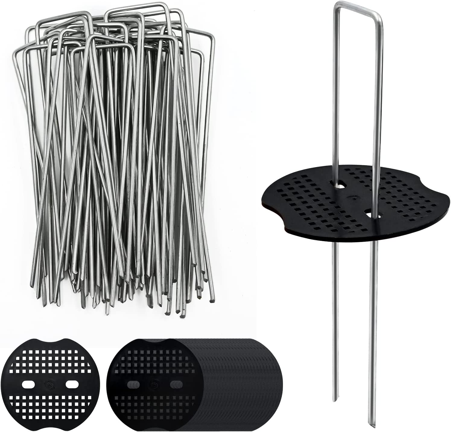 Luniquz Landscape Staples Galvanized Steel Garden Stakes for Securing ...