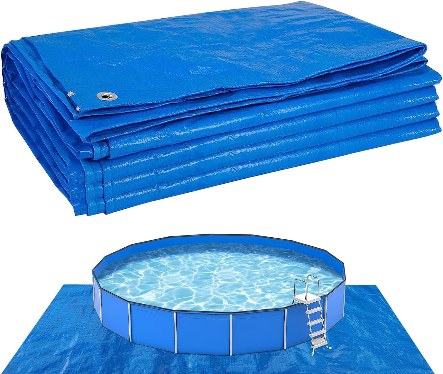 Luniquz Pool Ground Cloth for 9ft to 16ft Round Above Ground Pools ...