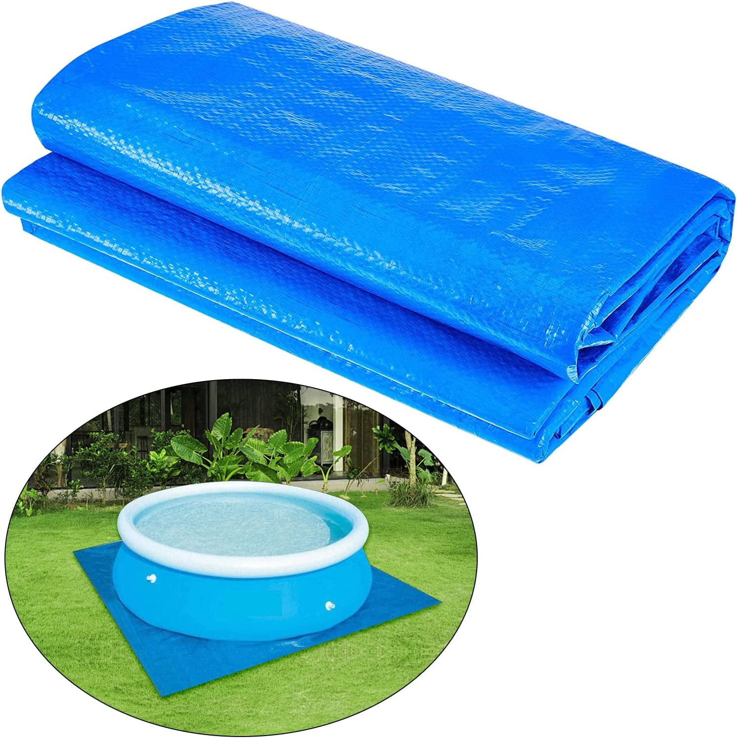 Luniquz Pool Ground Cloth for 9ft to 16ft Round Above Ground Pools ...