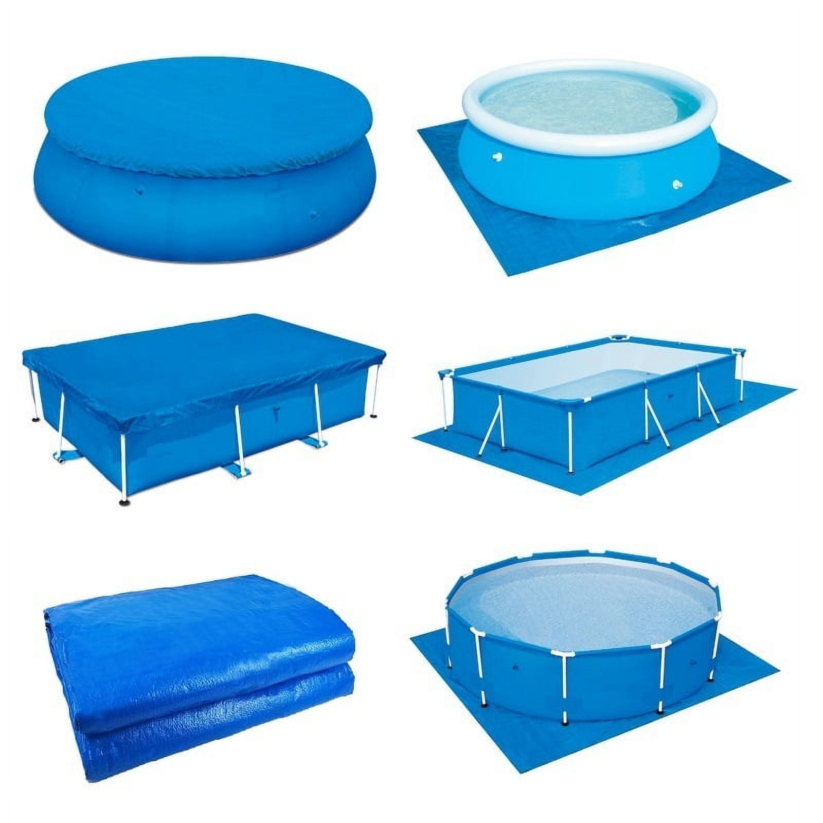 Luniquz Rectangular Pool Ground Cloth for 8ft to 16ft Above Ground ...