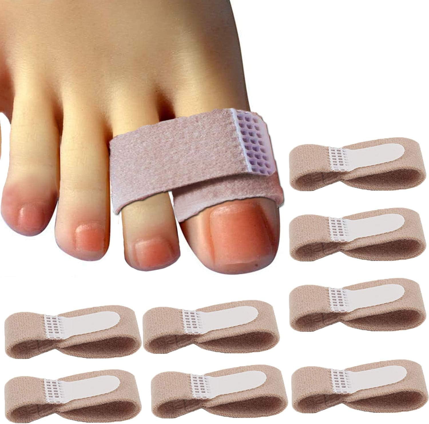 Luniquz Reusable Fabric Buddy Toe Wraps for Pain, 8 Pack of Toe ...