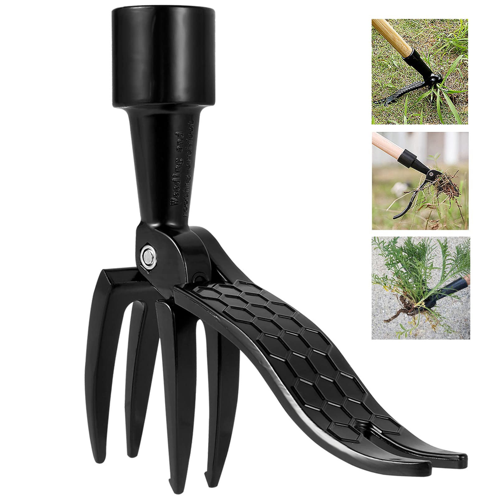 Luniquz Stand Up Weed Puller Tool Weeding Head Replacement Metal Manual ...